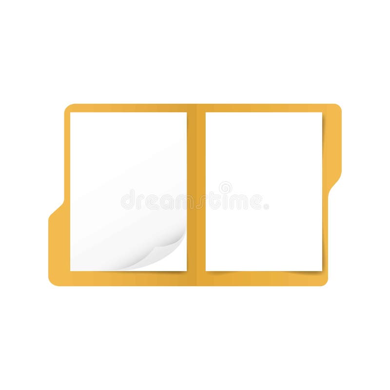 Open Folder Icon. Folder with Documents on White Background, Vector ...