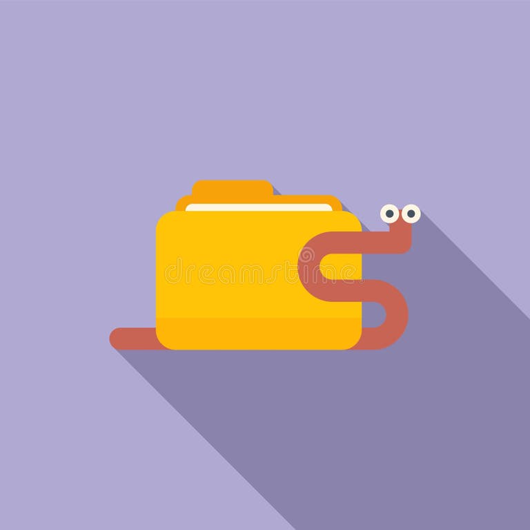 Folder Worm Icon Flat Vector. Error Threat Stock Vector - Illustration ...
