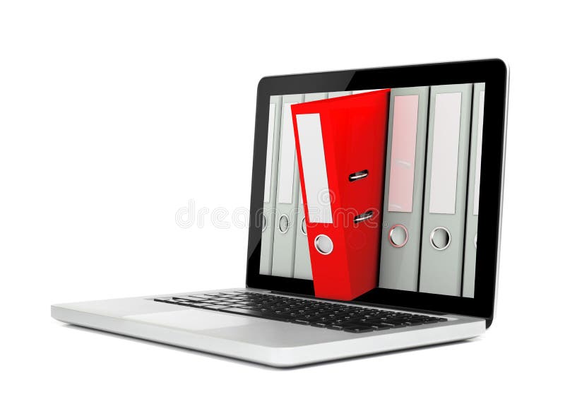 Folders Archived Laptop White Background Stock Photos - Free & Royalty ...