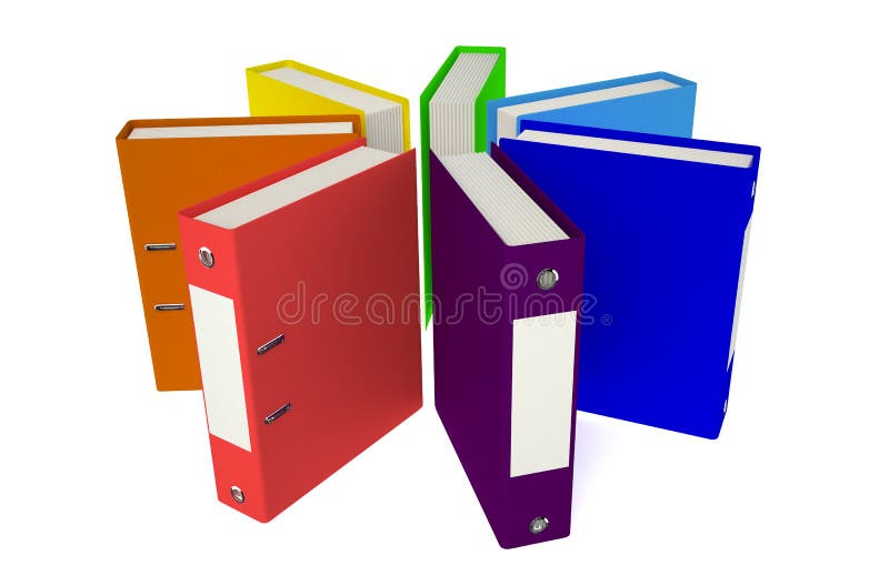 Folders colored circle stock illustration. Illustration of folders ...