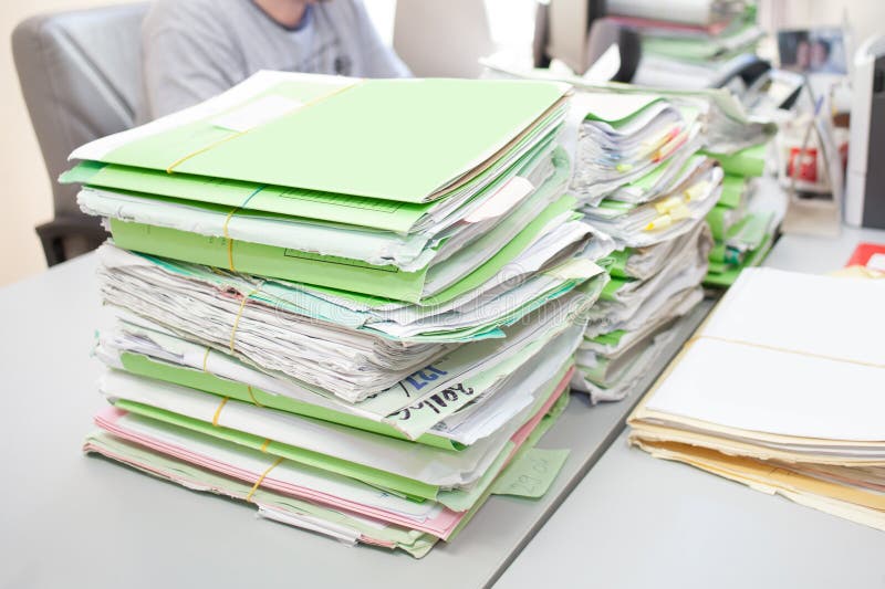 Folders on desk stock image. Image of document, folders - 50507349