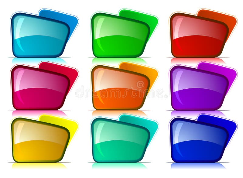 Bright Folders with Different Color Combinations Stock Illustration ...