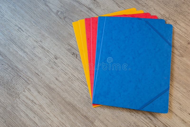 Folders in Different Colors.Office Background Stock Image - Image of ...