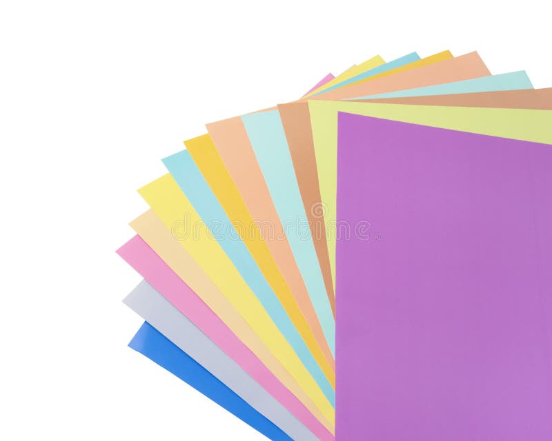 Folders in Different Pastel Colors Isolated on White Background Stock ...