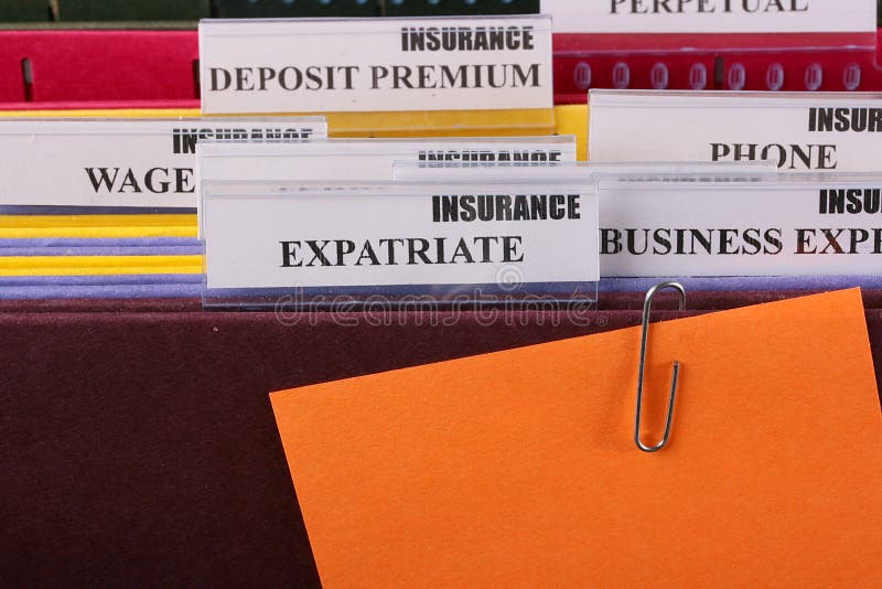 Insurance File Folders stock image. Image of drawer, document - 18373059