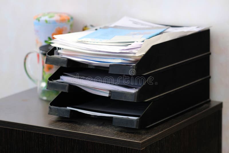 Folders with documents stock image. Image of document - 82793555