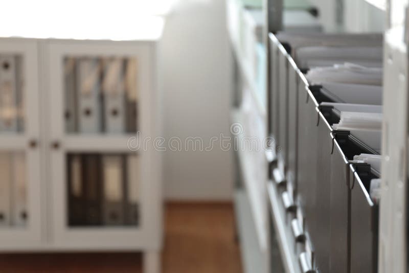 Folders with Documents on Shelf in Archive Stock Image - Image of ...