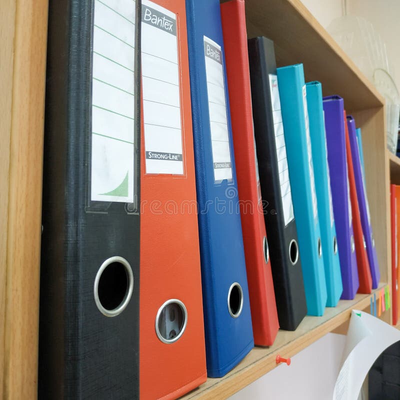 Folders with Documents on the Shelf Stock Photo - Image of accountant ...