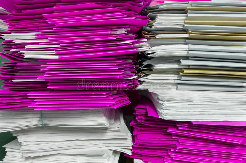 Some Stacks of Paper Folders Stock Image - Image of office, white: 23931921