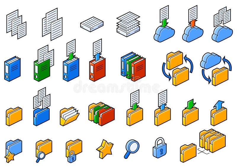 Folders and Files Icon in Isometry. Image for Website, App, Logo, UI ...