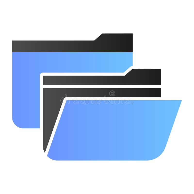 Folders Flat Icon. Two File Folders Color Icons in Trendy Flat Style ...