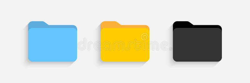 Vector Folder Icons. Document File. Folders in Flat Design, Isolated ...