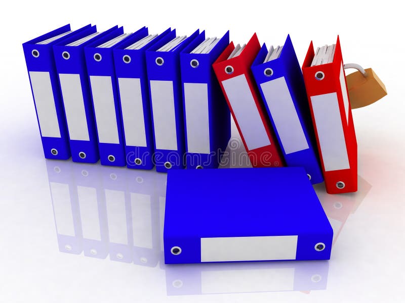 Folders and Folder with a Secret Stock Illustration - Illustration of ...