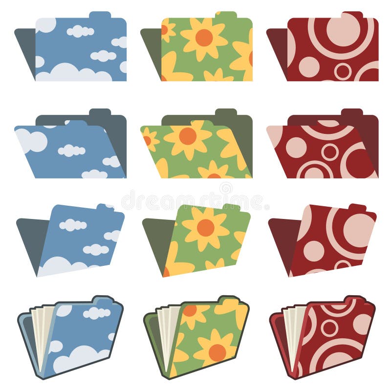 Folders with funky designs stock vector. Illustration of vector - 5938211