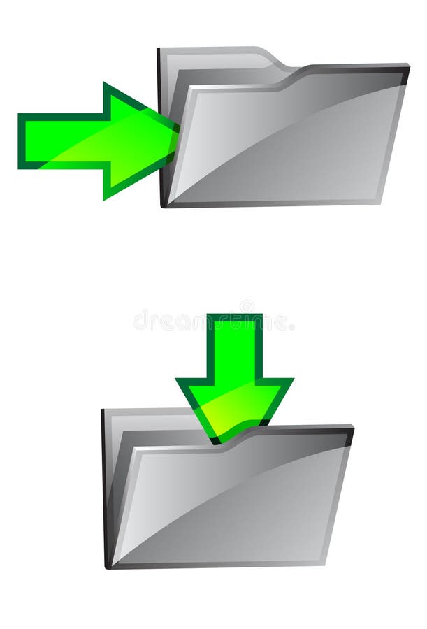 Folders with green arrows stock vector. Illustration of arrow - 9748169