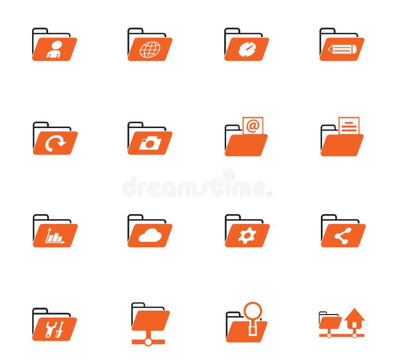 Folders icon set stock vector. Illustration of gear - 154455963