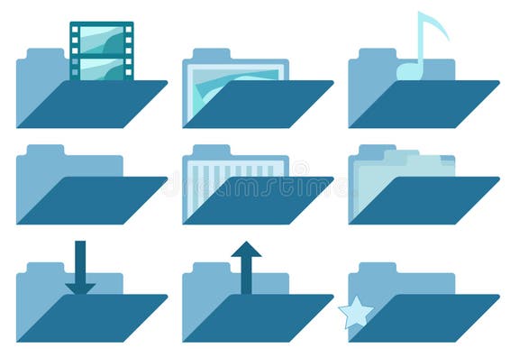 Folders Icon Set for Web Sites and User Interface. Opened Folder ...