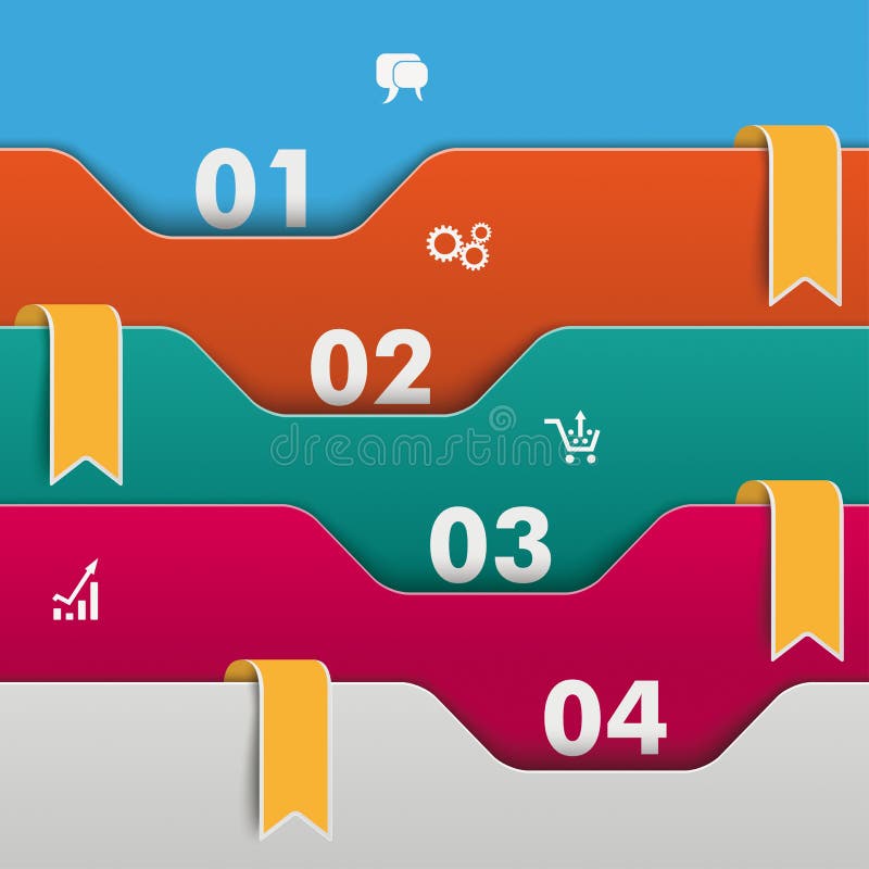 Folders Infographic Orange Flags Stock Vector - Illustration of files ...