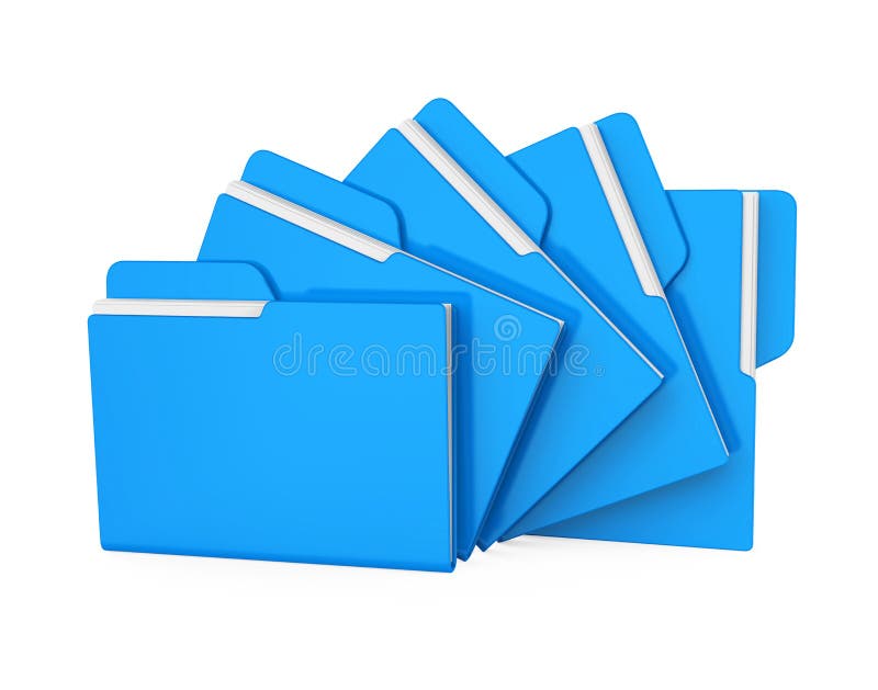 3 Folders - Isolated on White Stock Illustration - Illustration of ...