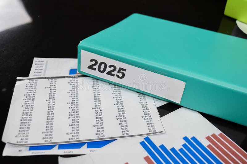 Folders with the Label 2025. Business Management Concept Stock Photo ...