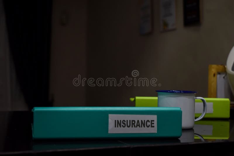Folders with the Label Insurance, Business Management Concept Stock ...