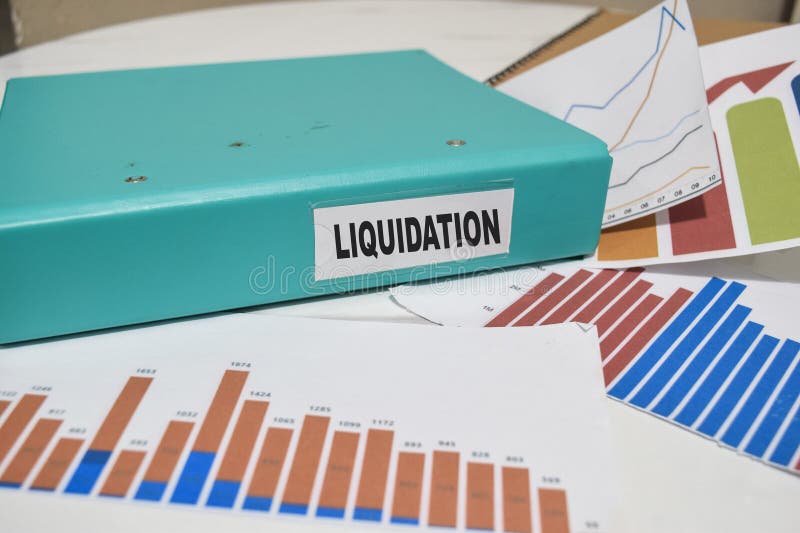 Folders with the Label Liquidation. Business Management Concept Stock ...