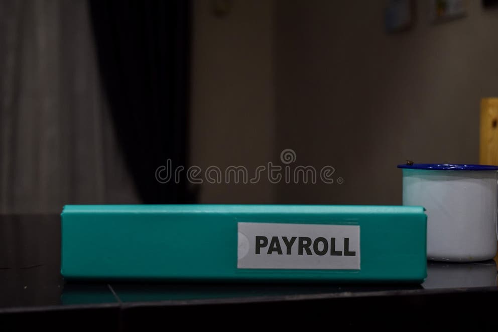 Folders with the Label Payroll, Business Management Concept Stock Photo ...