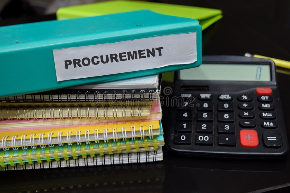 Folders with the Label Procurement. Business Management Concept Stock ...