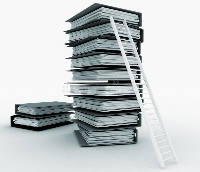 Folders and ladder stock illustration. Illustration of leadership ...