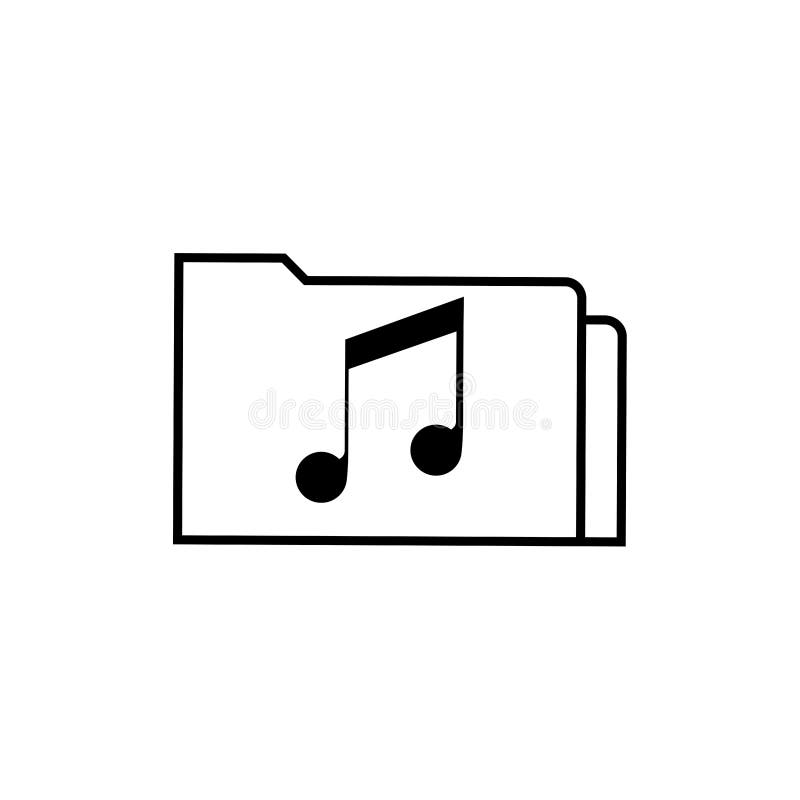 Folders with Musical Note Sign, Tv, Rotation Icon Eps Ten Stock ...
