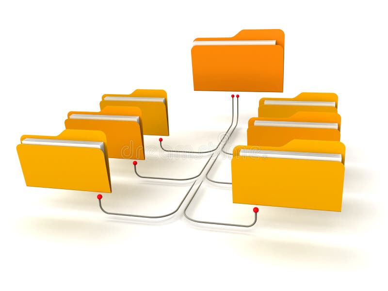 Folders Network Structure stock illustration. Illustration of office ...