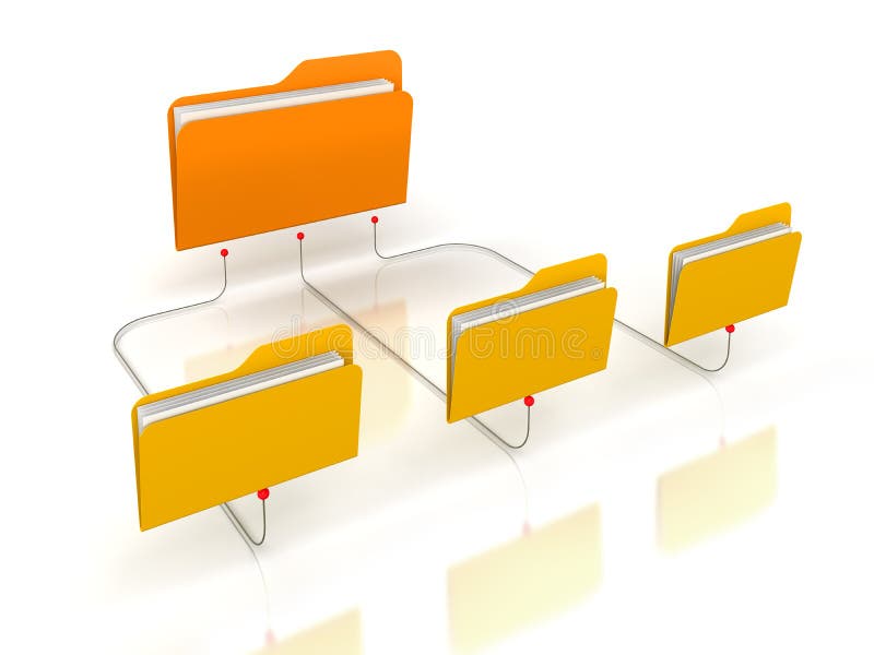 Folders Network Structure stock illustration. Illustration of arrow ...