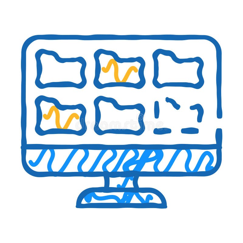 Folders of Operating System Icon Doodle Illustration Stock Illustration ...