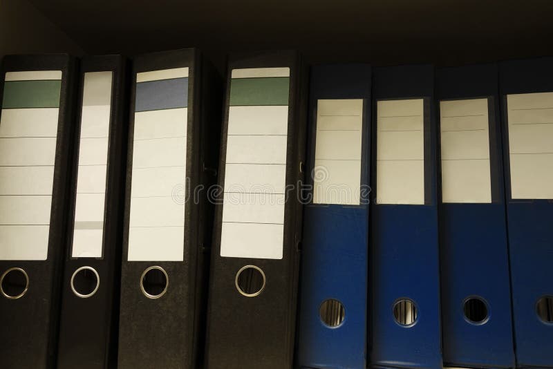 Folders Organized in a Shelf Stock Image - Image of archive, document ...