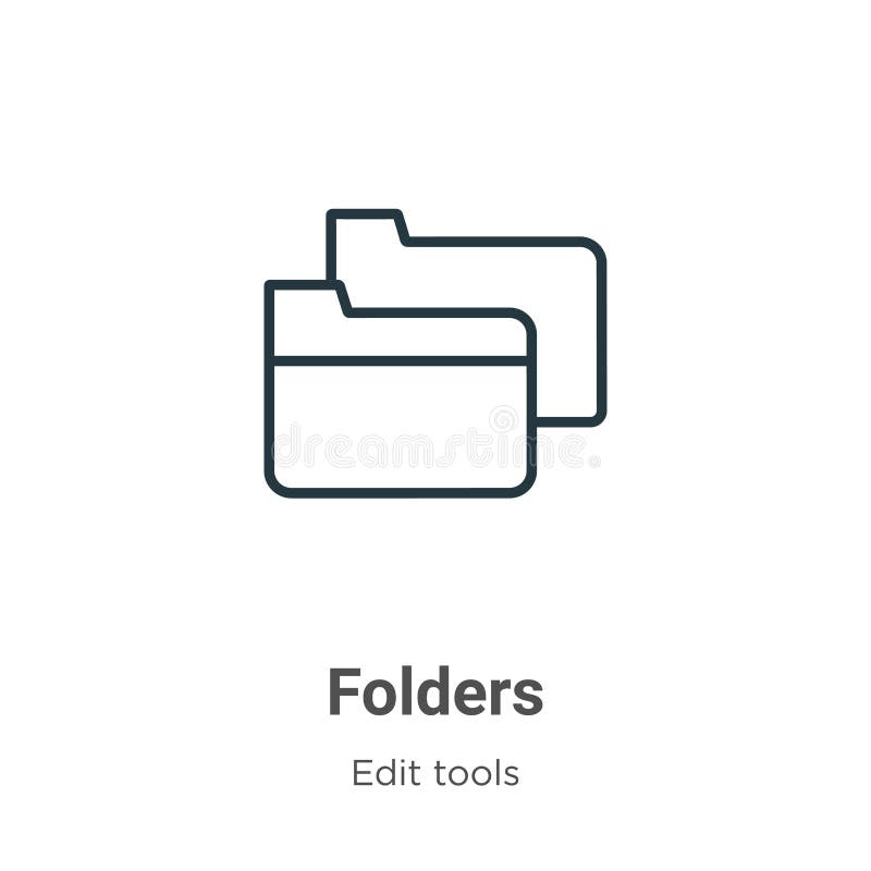 Two Folders Vector Icon on White Background. Flat Vector Two Folders ...