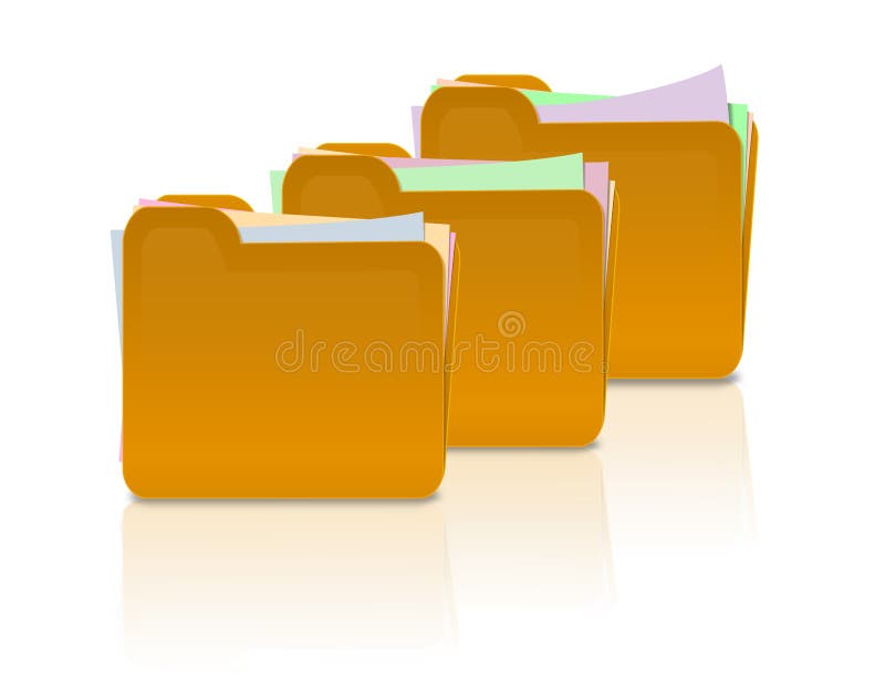 File Folders with Place for Label Stock Vector - Illustration of time ...