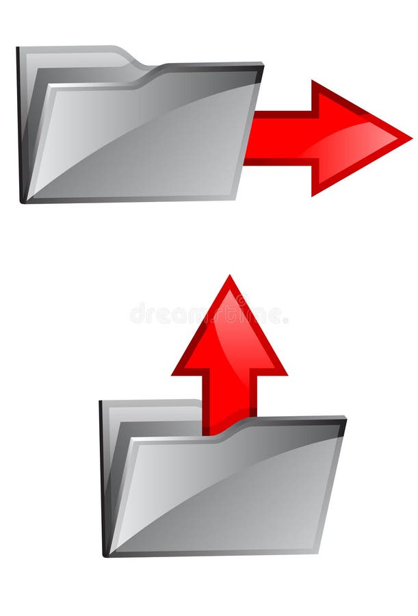 Folders with red arrows stock vector. Illustration of icon - 9748171
