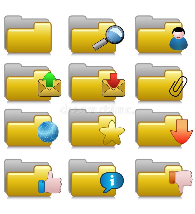 Folders Set - Computer Applications Folders 03 Stock Vector ...
