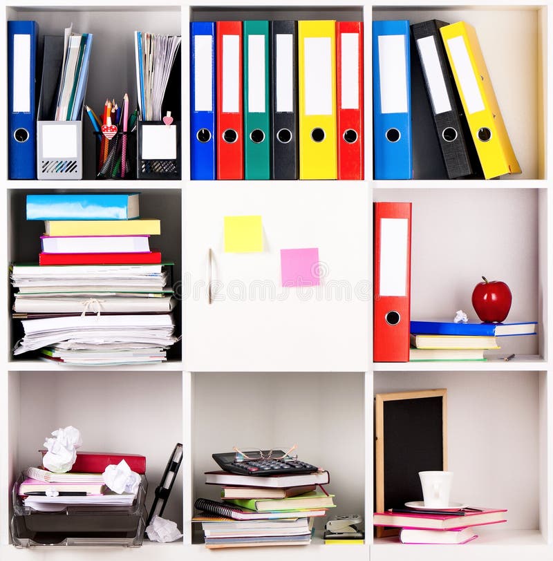 Folders on shelves stock photo. Image of bureaucracy - 30614592
