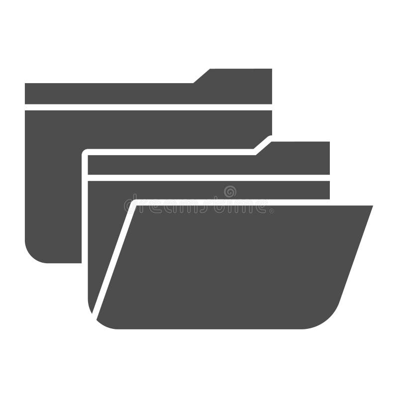 Folder Glyph Icon Set, Computer Folders Symbols Collection, Vector ...