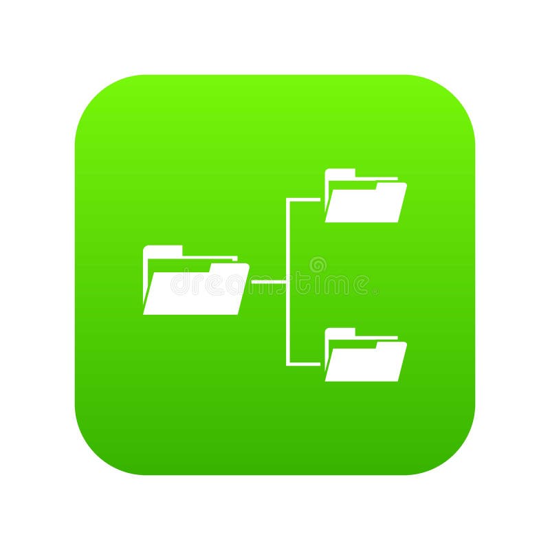 Folders Structure Icon Digital Green Stock Vector - Illustration of ...