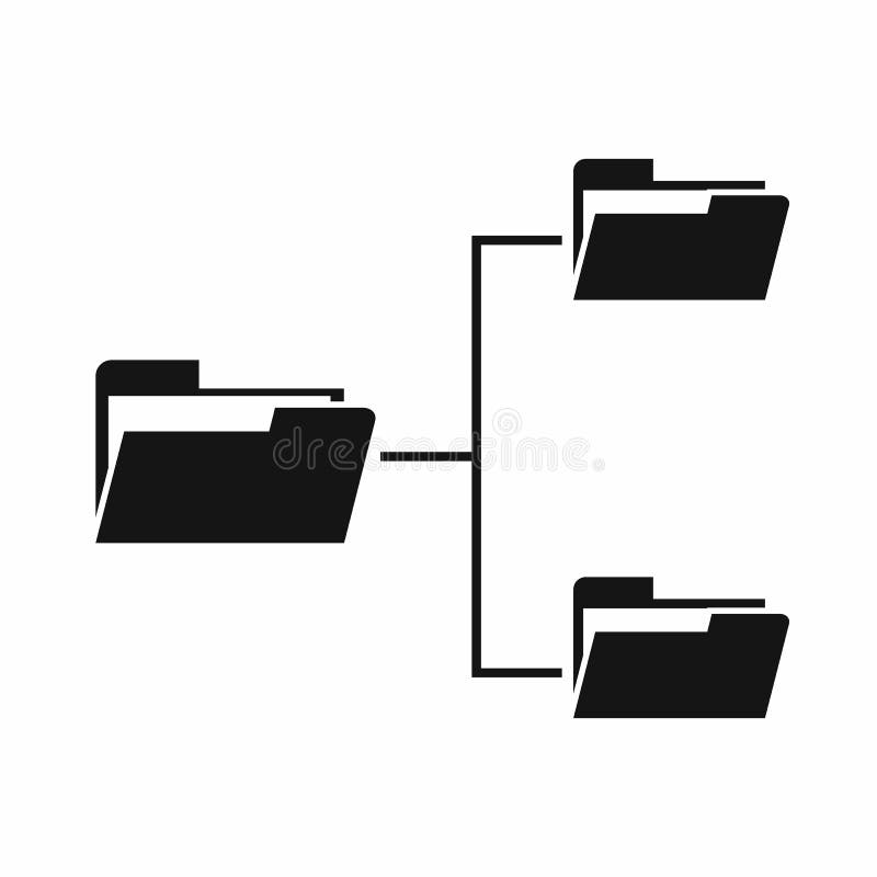 Folders Structure Icon White Stock Vector - Illustration of organize ...