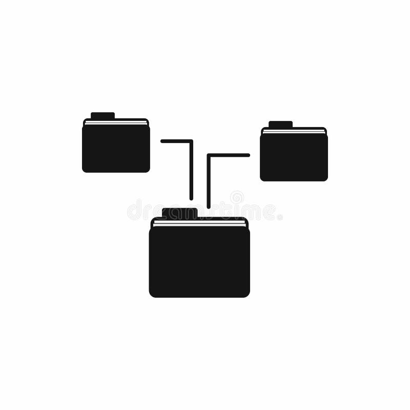Folders Structure Icon, Simple Style Stock Illustration - Illustration ...
