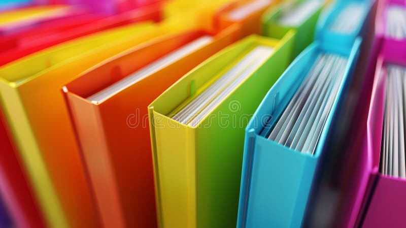 Folders with Tabs for Easy Sorting Stock Illustration - Illustration of ...