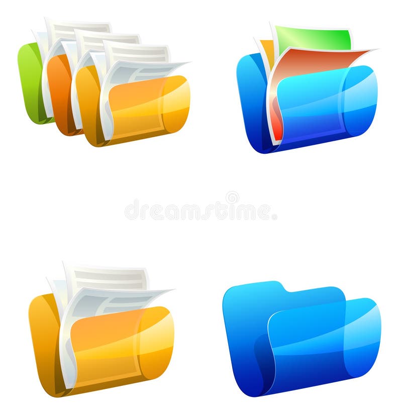Folders Vector Illustration Stock Vector - Illustration of order ...
