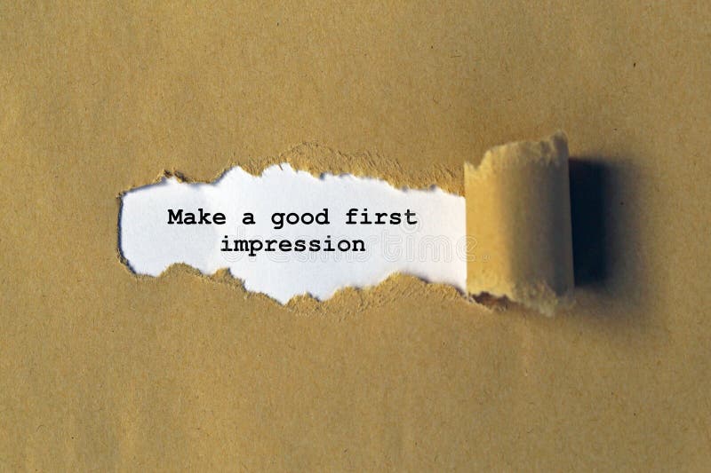 Make a Good First Impression on Paper Stock Image - Image of work, fair ...