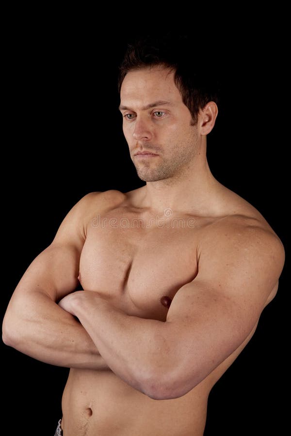 Man with Muscles Arms Crossed Stock Image - Image of pack, bodybuilder ...