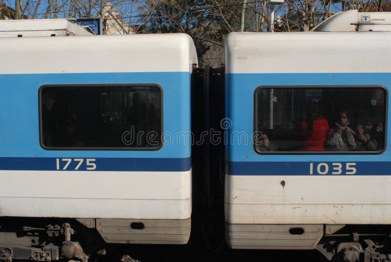 Folding Bellows and Central System in Railway Train Editorial Stock ...