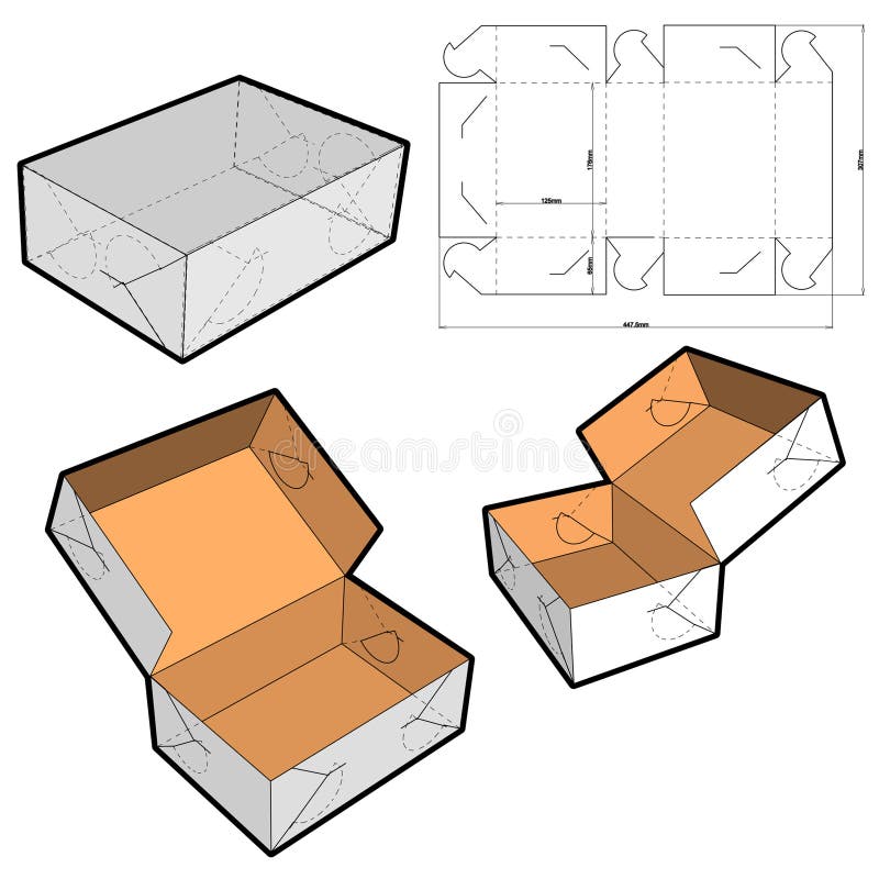 Folding Box Internal Measurement 17.6 X 12.5+ 6 Stock Vector ...
