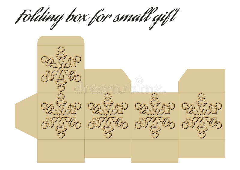 Folding Box for Small Gift, Gold Design with Embossed Geometric ...